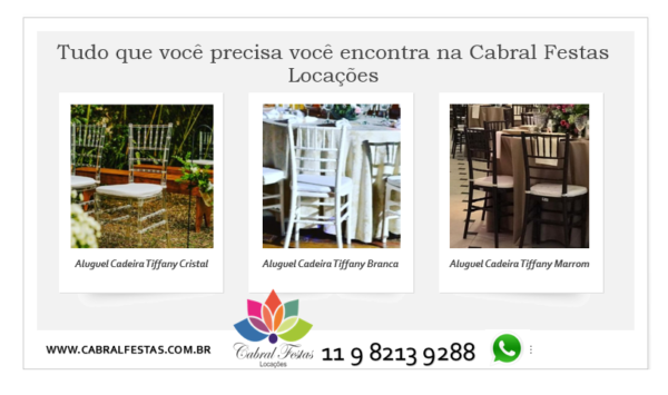 Locação de Cadeira Tiffany – Cabral Festas Locações